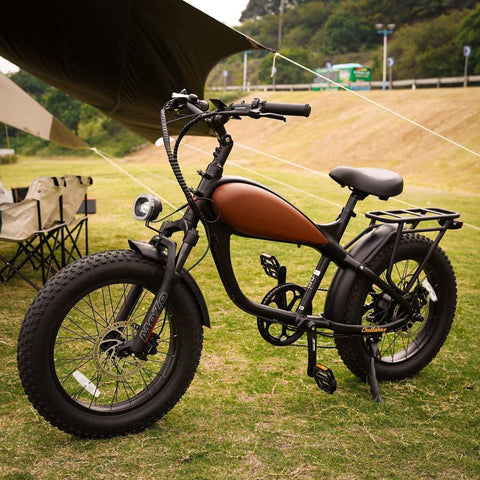 Buy the Revi Cheetah Mini Cafe Racer Vintage Motorcycle E-Bike – eBikeJoy!